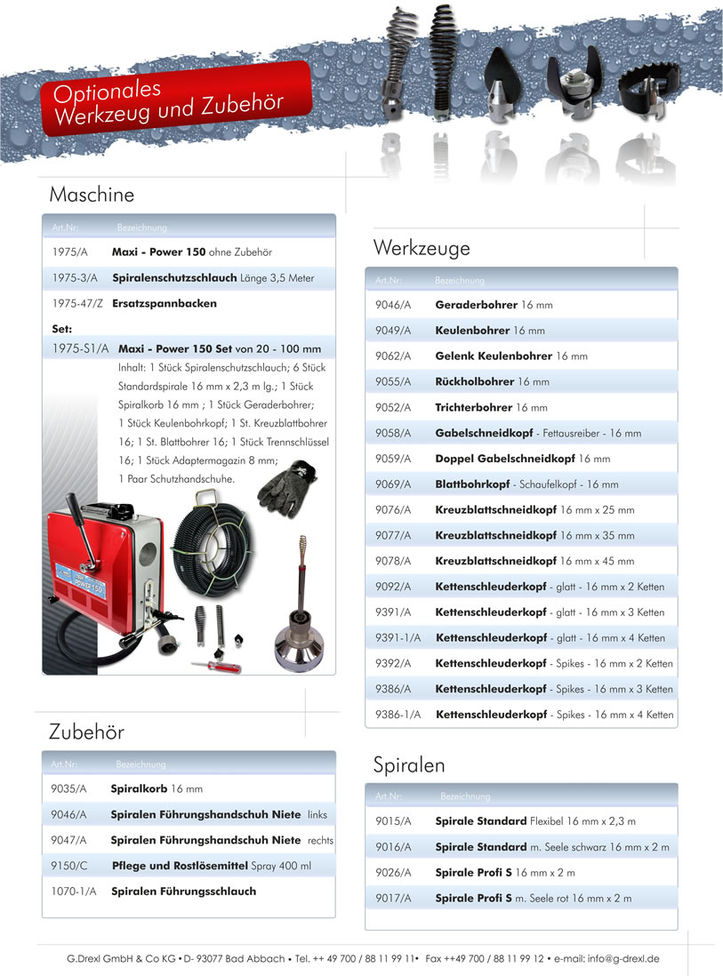 Rohrreinigungsprodukte MAXI-Power 150 | G.Drexl